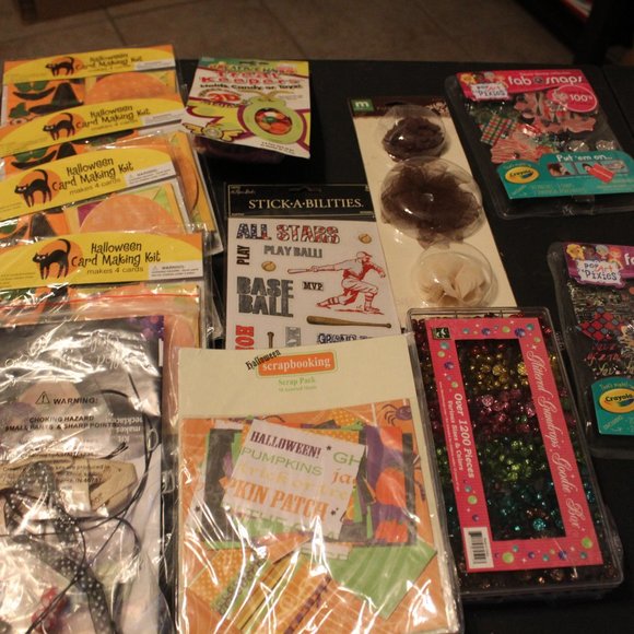 Other | Misc Craft Supplies Lot Scrapbooking Beads Holiday Kids Crafts ...